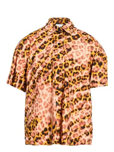 SANDRO Cotton Leopard-Print Oversized Shirt